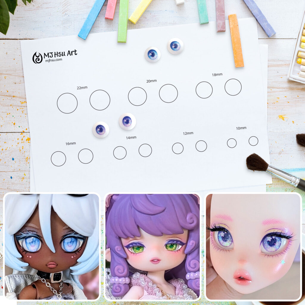FREE BJD Eye Size Template - MJ Hsu Art